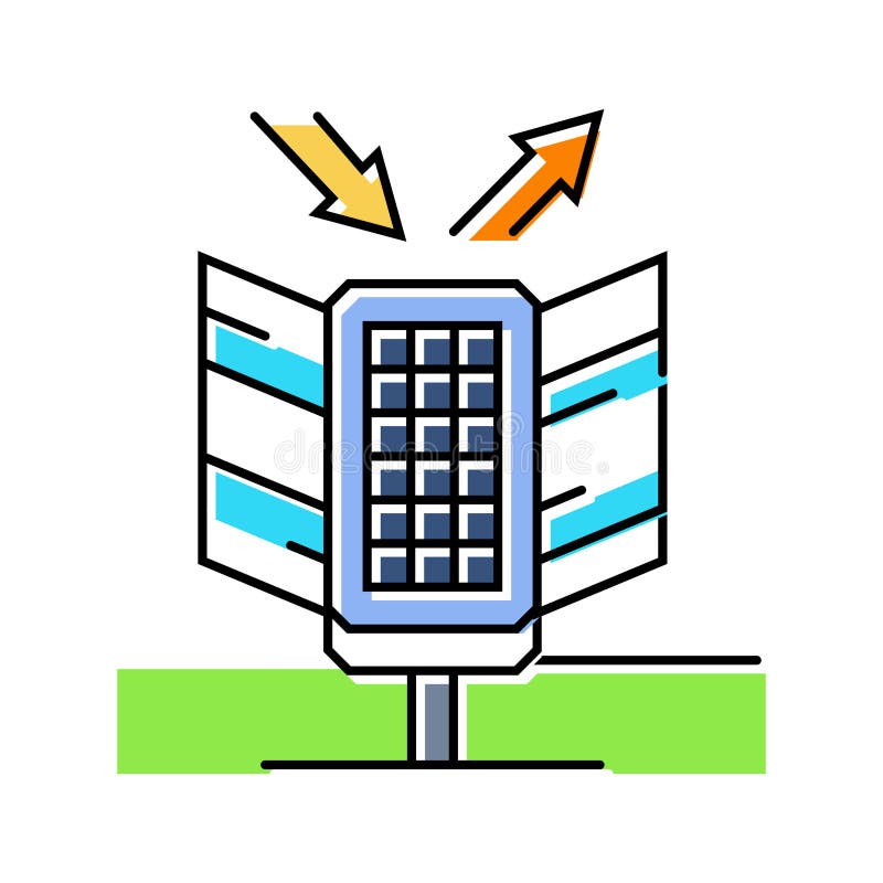 Maintenance Solar Panel Color Icon Vector Illustration Stock Vector ...