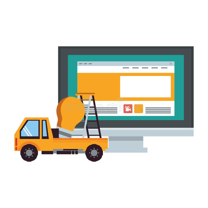 Maintenance Support Technology Web Cartoon Stock Vector - Illustration ...