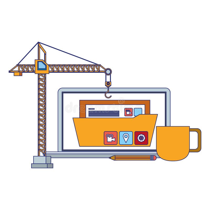 Maintenance Support Technology Web Cartoon Stock Vector - Illustration ...