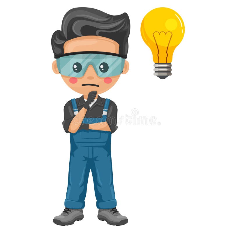 Maintenance Technician Expressing Doubt. Focus Representing an Idea ...