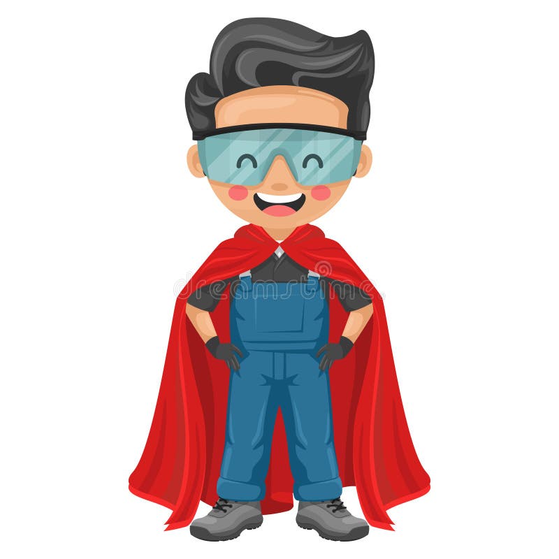 Maintenance Technician Hero Wearing His Superhero Cape. Represents the ...