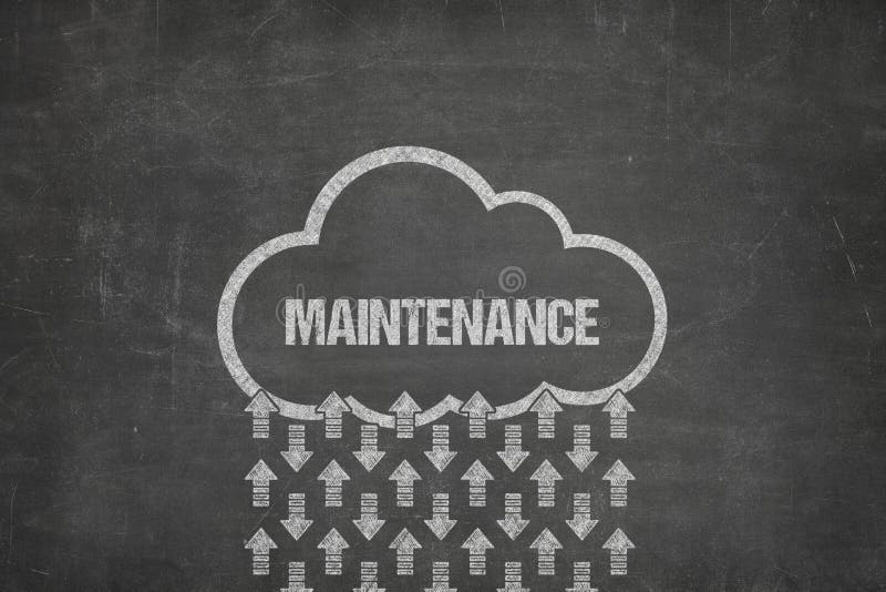 Maintenance Text on Blackboard with Cloud Symbol Stock Image - Image of ...