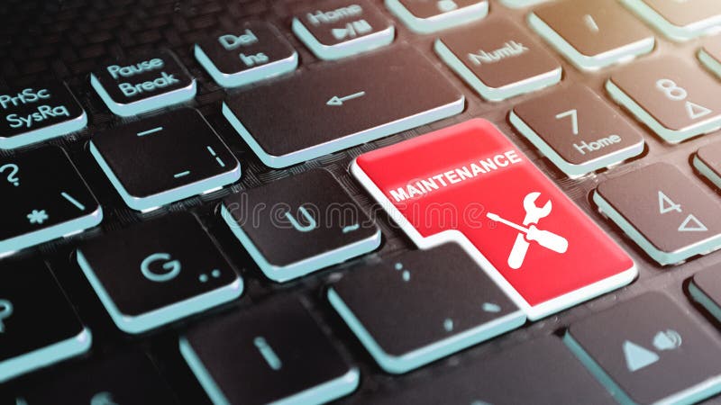 Maintenance Text on Keyboard Enter Key Stock Image - Image of keyboard ...