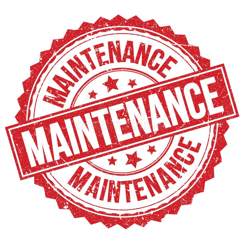 MAINTENANCE Text on Red Round Stamp Sign Stock Illustration ...