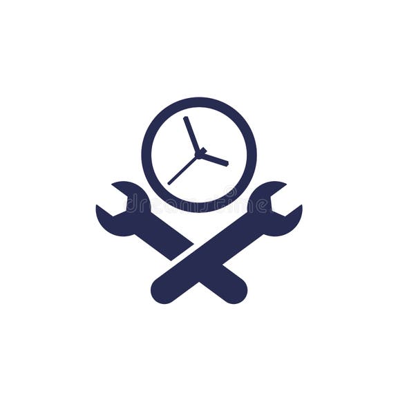 Maintenance Time Icon on White Stock Vector - Illustration of schedule ...