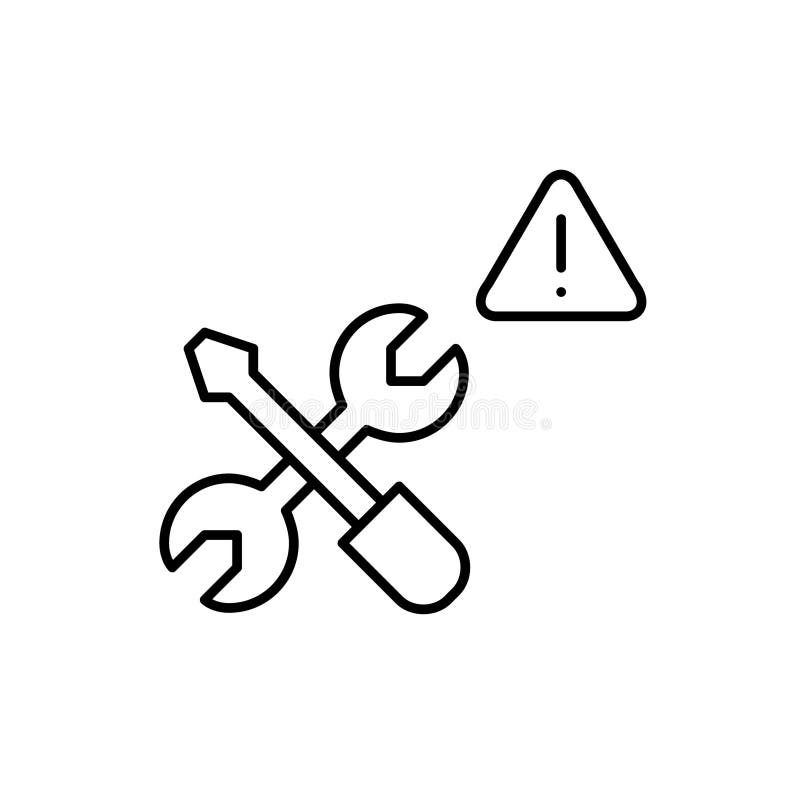 Maintenance Tools and Exclamation Mark in Triangle. Security Setting ...