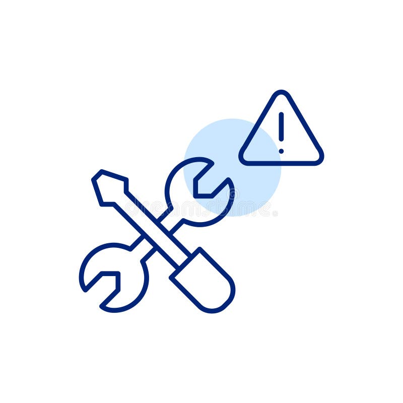 Maintenance Tools and Exclamation Mark in Triangle. Security Setting ...