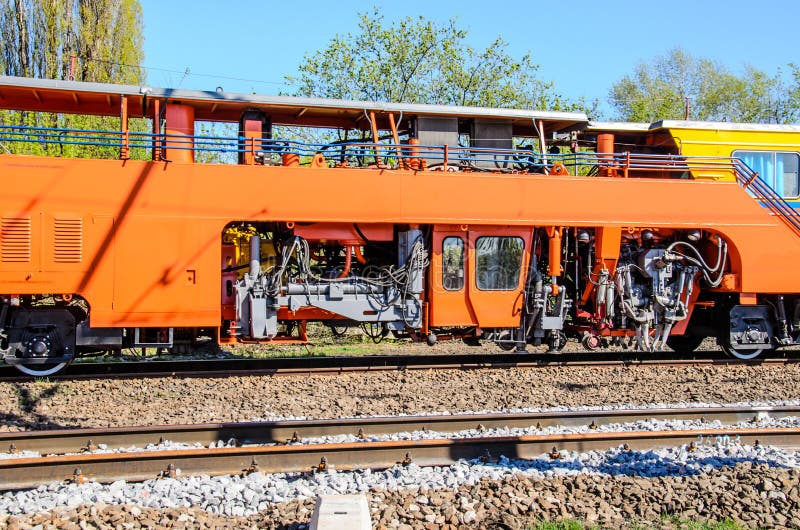 Railroad Maintenance Equipment Stock Image - Image of equipment, fixing ...