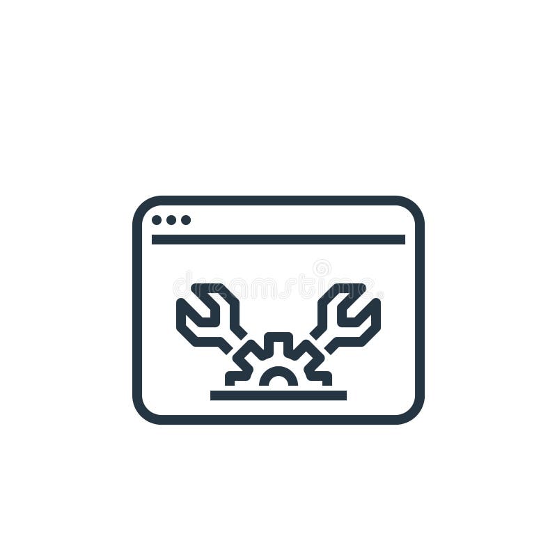 Maintenance Vector Icon Isolated on White Background. Outline, Thin ...