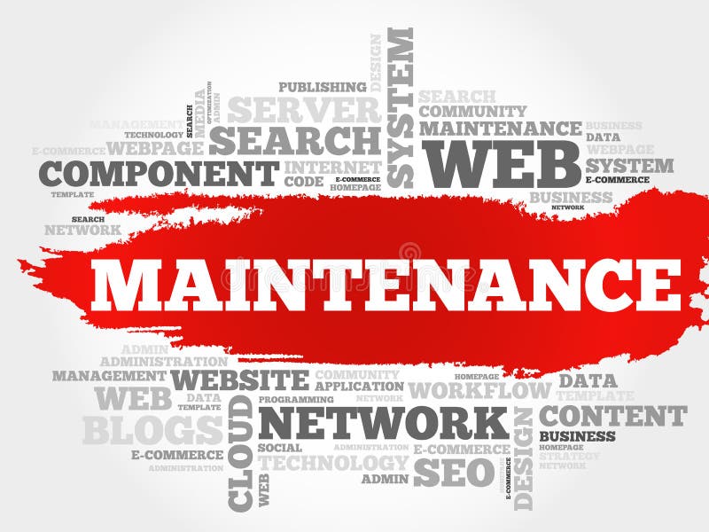 Maintenance word cloud stock illustration. Illustration of designing ...