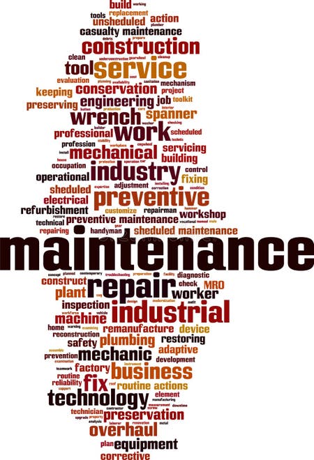 Maintenance word cloud stock vector. Illustration of cloud - 162422613