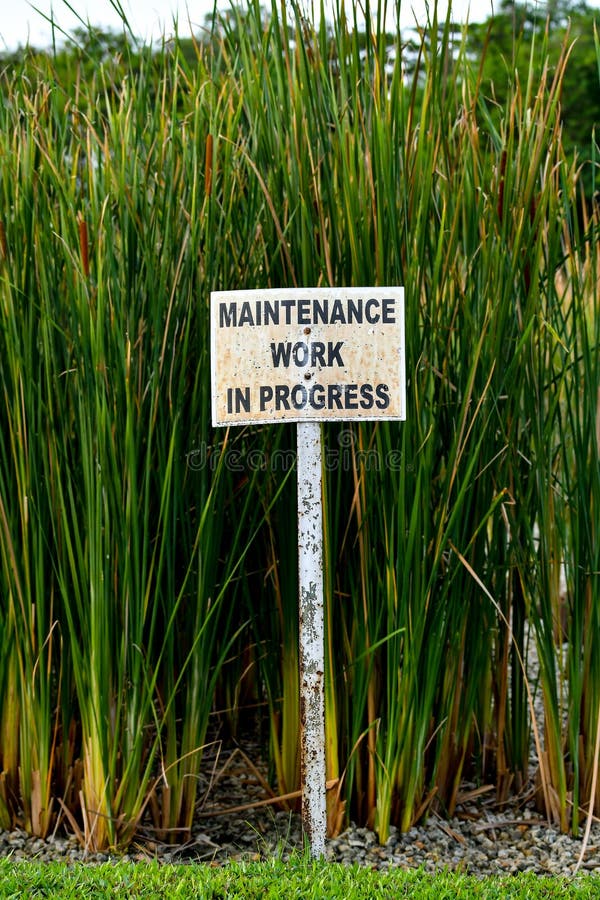 Maintenance Work in Progress Sign Board Stock Photo - Image of ...