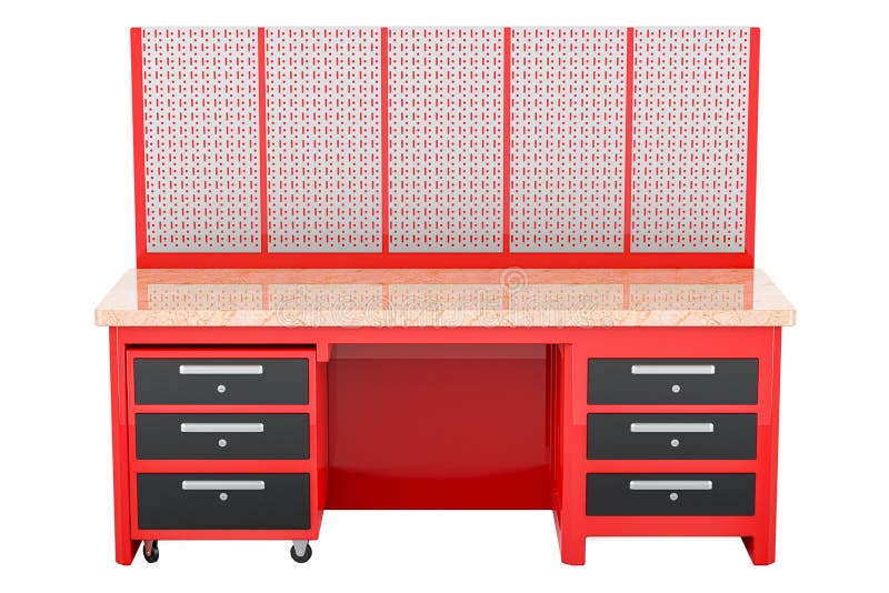 Maintenance Work Table, Front View, 3D Rendering Stock Illustration ...