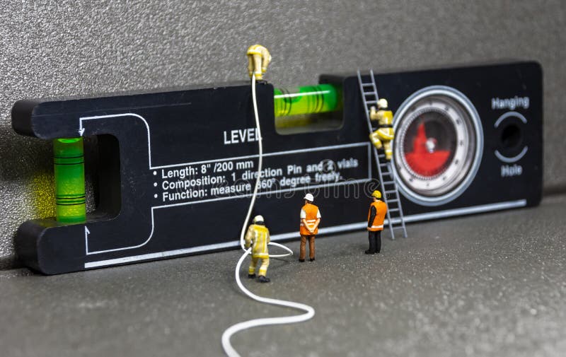 Maintenance Worker at a Construction Site Accuracy Level Stock Image ...