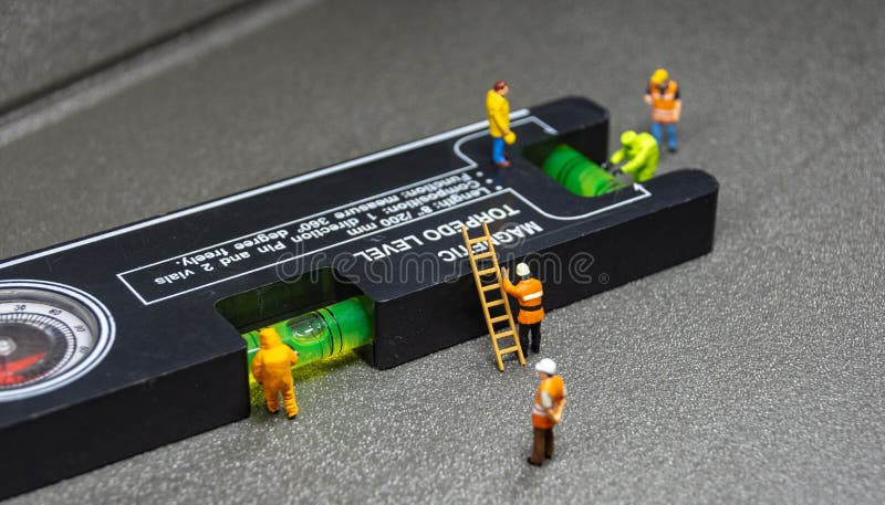 Maintenance Worker at a Construction Site Accuracy Level Stock Image ...