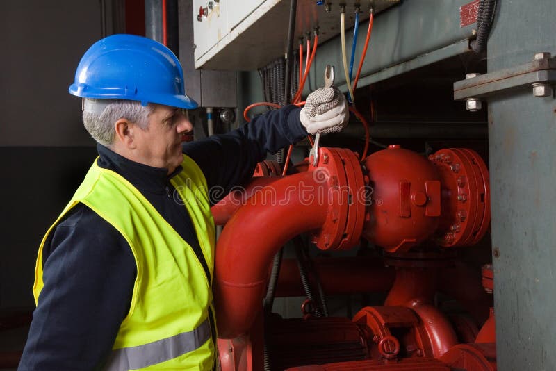Builder Millwright Worker at Construction Site Stock Photo - Image of ...