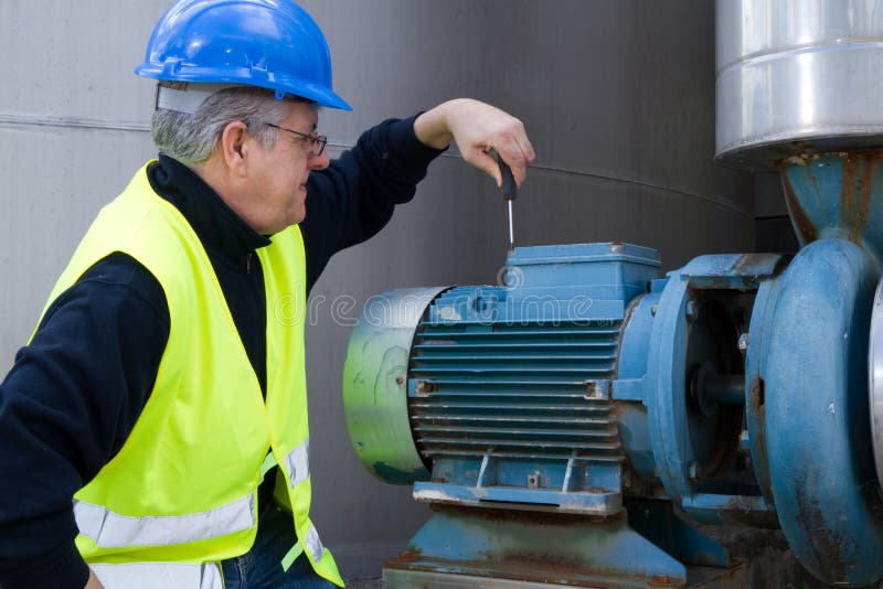 Maintenance worker stock photo. Image of panel, power - 36375748