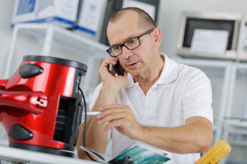 Maintenance Worker Fixing Machine Stock Image - Image of garage ...