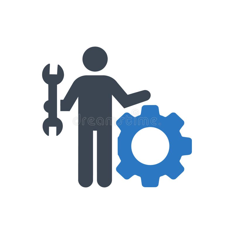 Maintenance Worker Icon stock vector. Illustration of tools - 361696185