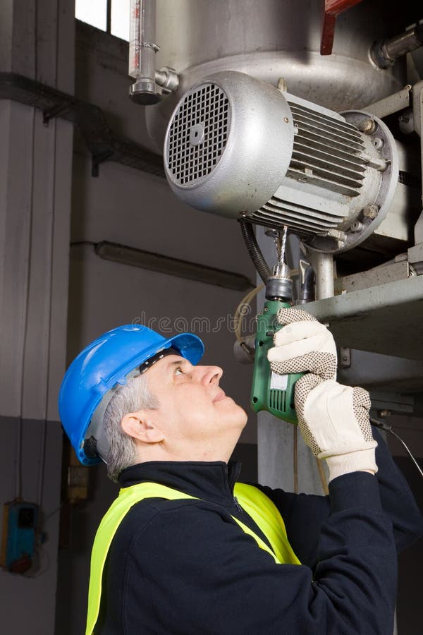 Maintenance worker stock photo. Image of panel, power - 36375748