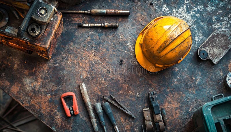 Maintenance Worker Tool Kit Arranged Neatly on Table at Industrial ...