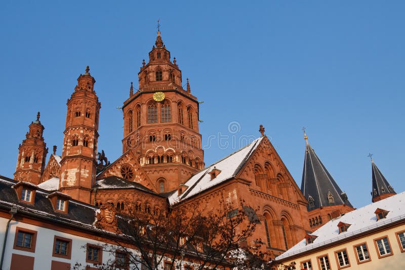 Mainz Cathedral (Mainzer Dom) on a Winter S Day Stock Image - Image of ...