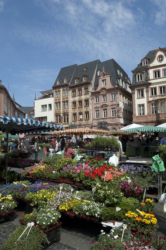 MAINZ, GERMANY Farmer Market Editorial Image - Image of architecture ...
