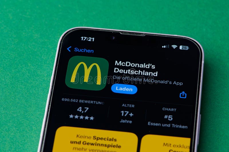 Mc Donald S App Icon on a Smartphone Screen in Germany on Green ...