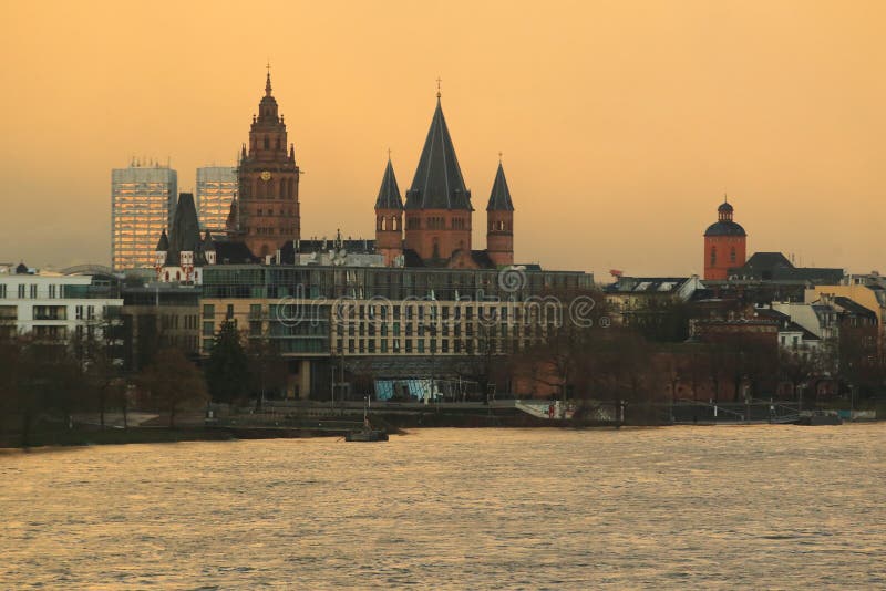 Mainz at sunrise stock photo. Image of building, historic - 112344506