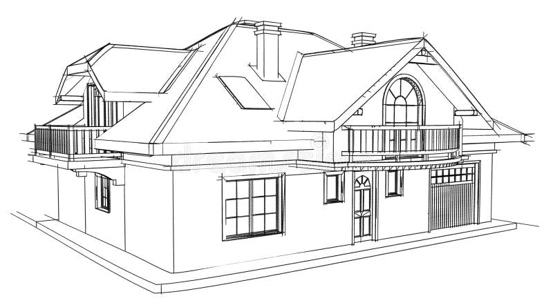 Maison de dessin illustration stock. Illustration du retrait - 52665172