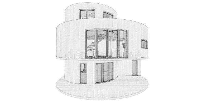 Maison ronde illustration stock. Illustration du lignes - 32734919