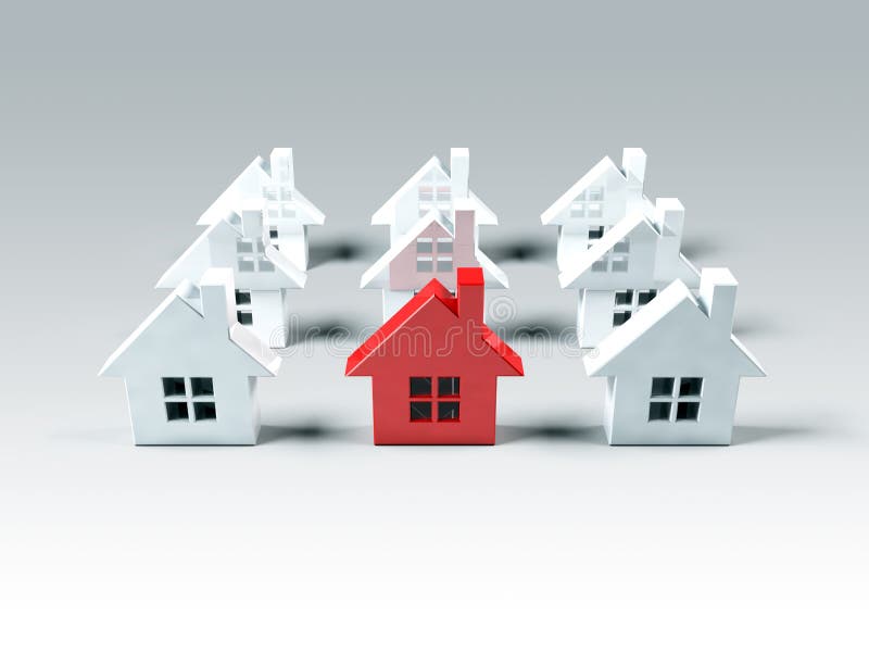 Maison rouge illustration stock. Illustration du blocage - 3198402