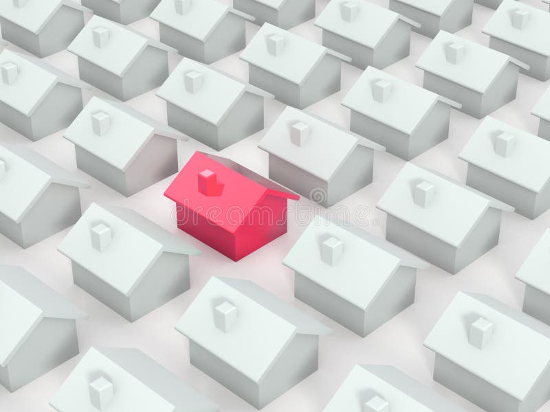 Maison rouge différente illustration stock. Illustration du voisins ...