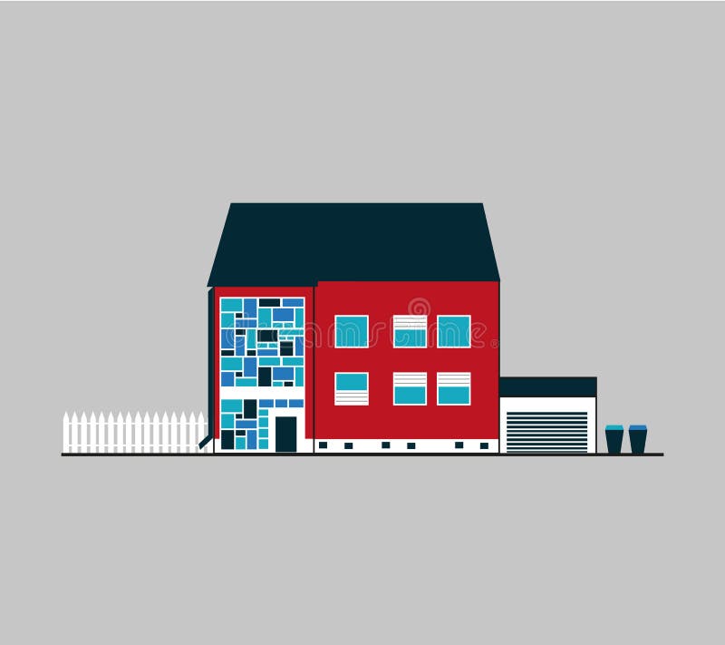 Maison rouge parfaite illustration de vecteur. Illustration du couleur ...