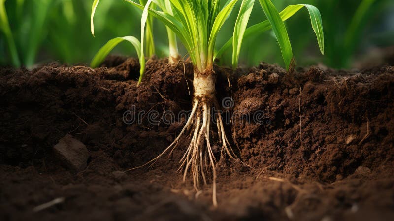 Maize corn with roots stock illustration. Illustration of maize - 306012527