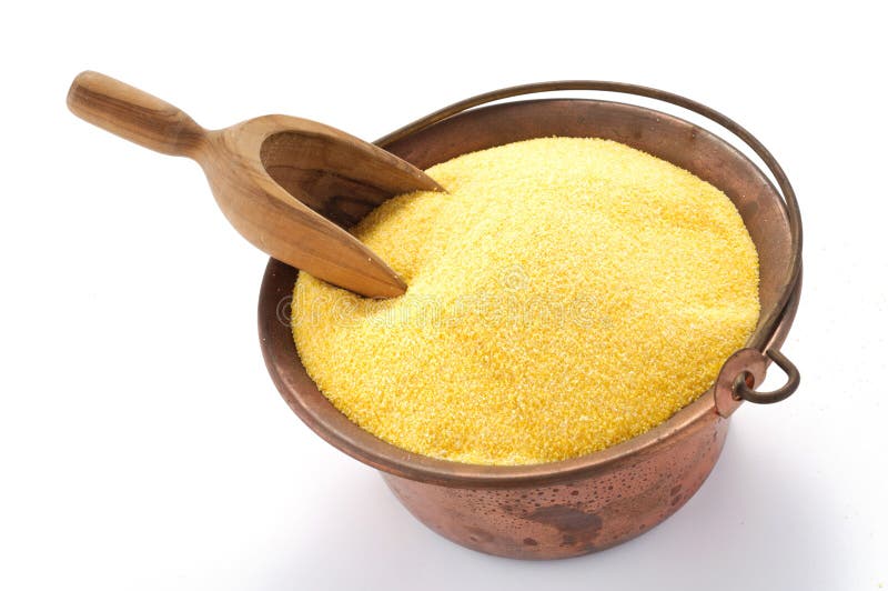 Maize flour in the bag stock photo. Image of lots, wooden - 21571186