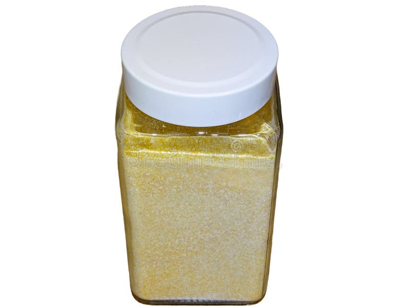 Maize Flour in a Glass Container Stock Photo - Image of maize ...