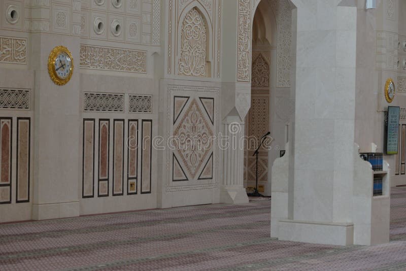 Maizoon Mosque Interior, Muscat Oman Stock Photo - Image of ...