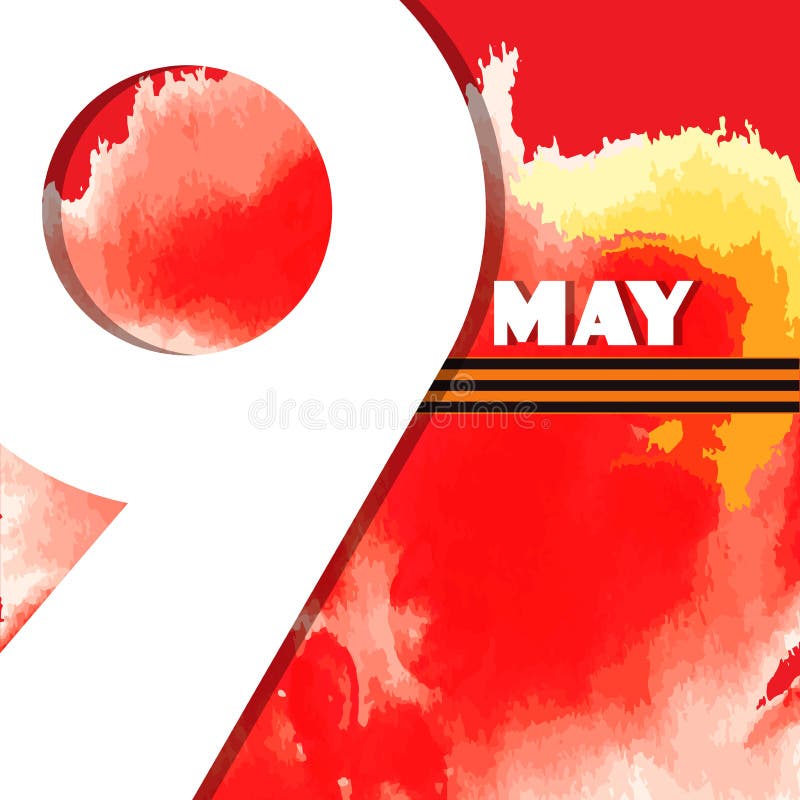 Maj 9 Symboler Av Victory Day Vektor Illustrationer - Illustration av ...