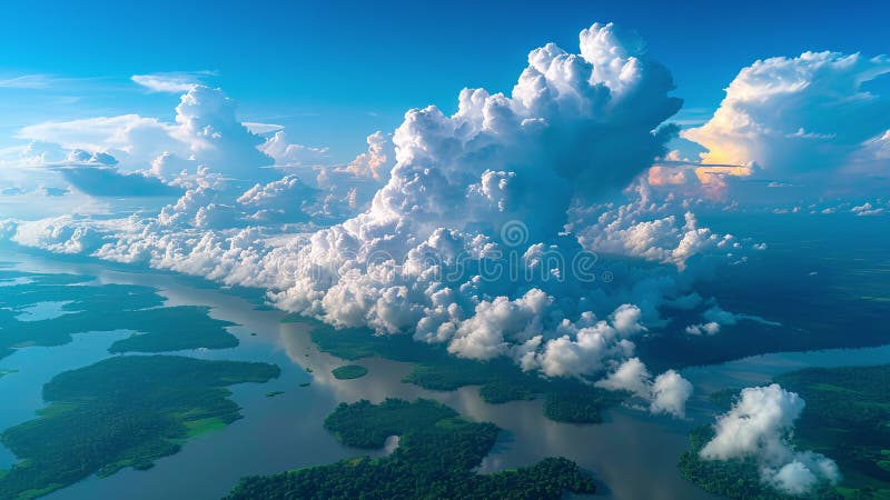 Majestic Aerial View of Amazon Rainforest and River Stock Footage ...