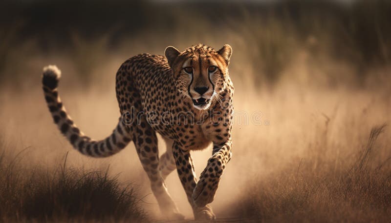 Majestic African Cheetah Walking in Wilderness Area Generated by AI ...