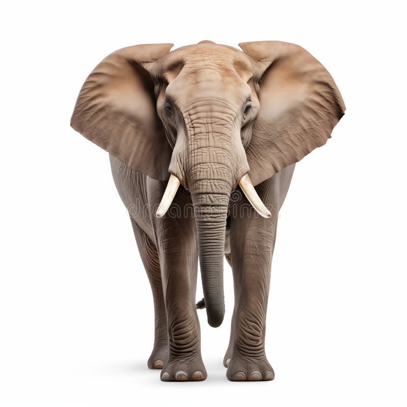 Majestic African Elephant Facing Forward Stock Illustration ...