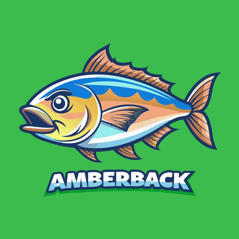 Majestic Amberjack Mascot Illustration on a White Background Stock ...