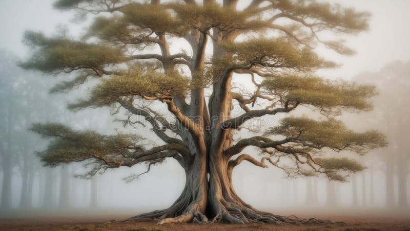 Majestic Ancient Tree in Enchanted Forest Landscape. Stock Photo ...
