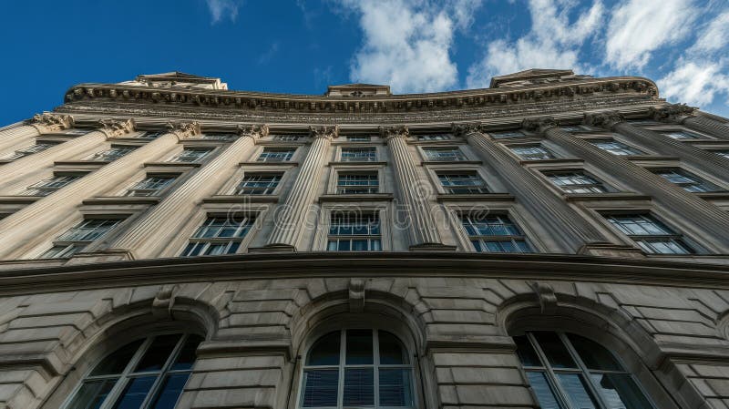 Majestic Architecture Ascends: Classical Building Meets Sky Stock ...