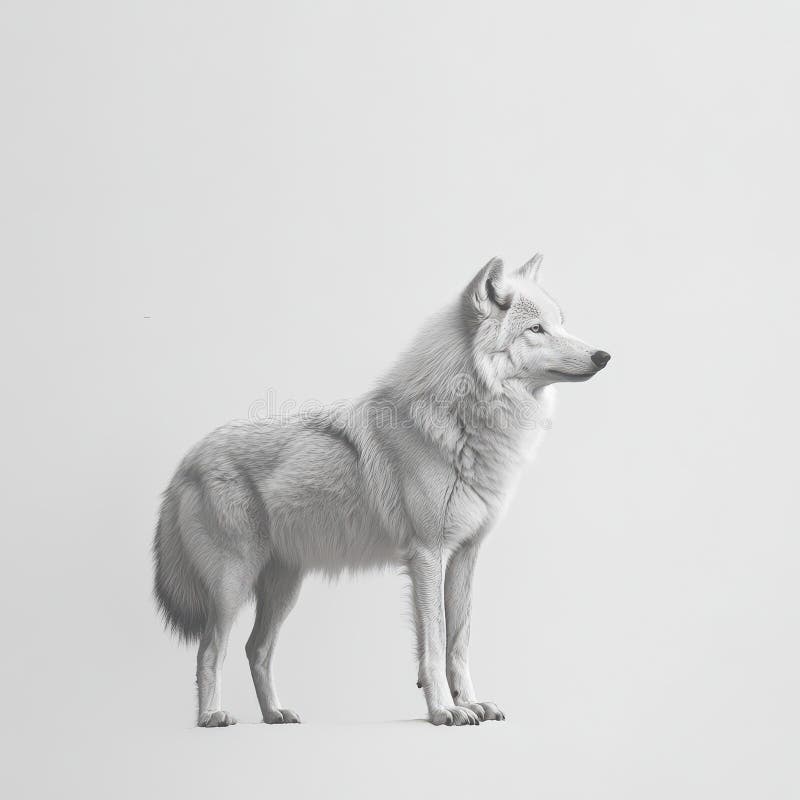 Majestic Arctic Wolf in White Studio Setting Stock Illustration ...