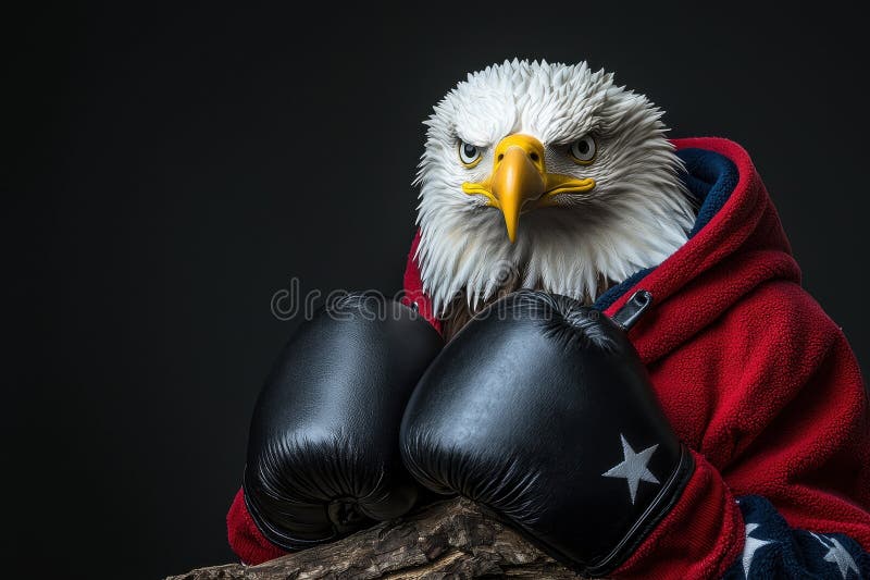 Majestic Bald Eagle in Boxing Gloves Stock Image - Image of character ...