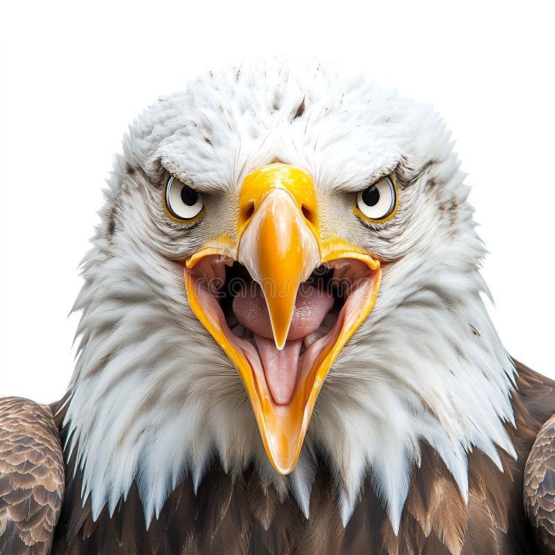Majestic Bald Eagle Close Up Portrait Powerful Bird of Prey with Open ...