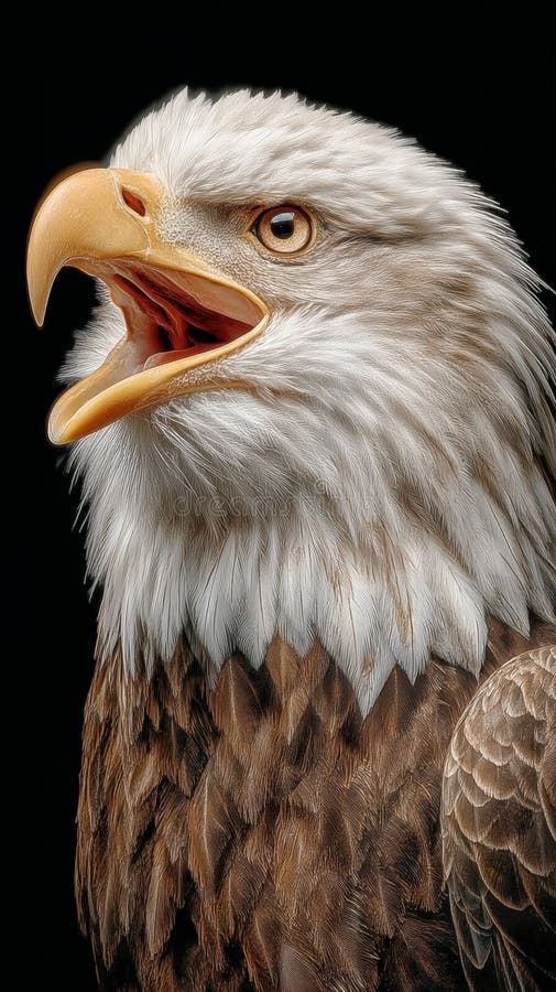 Majestic Bald Eagle Displays Striking Features and Fierce Expression ...