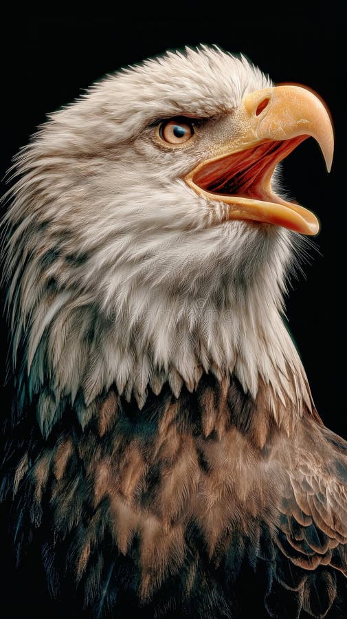 Majestic Bald Eagle Displays Striking Features and Fierce Expression ...